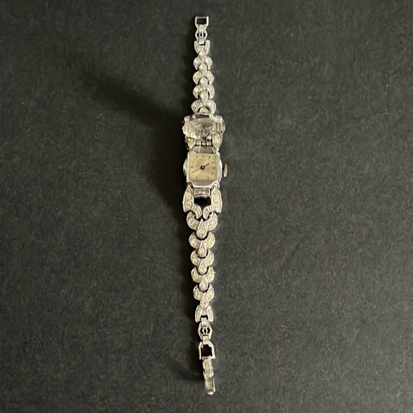 Timex | Accessories | Vintage Art Deco Rhinestone Braided Manual Watch ...